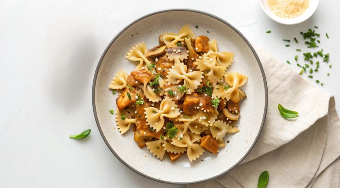 One pot pasta girolles et tofu - Recette MAGIMIX