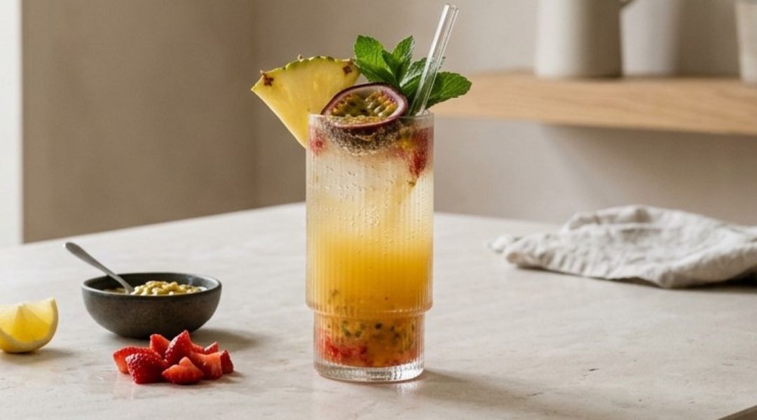 Mocktail ananas, passion et fraise - Recette MAGIMIX